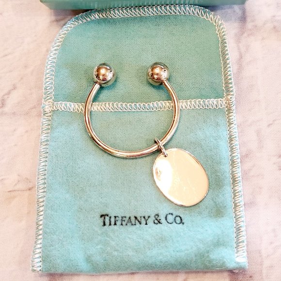 Tiffany & Co. | Jewelry | Tiffany Co Oval Tag Key Ring 925 Sterling ...